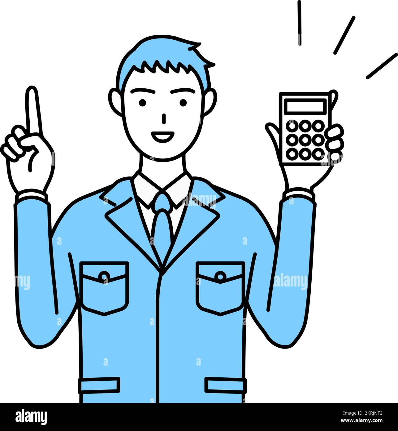 Young man in suit and calculator Stock Vector Images - Alamy