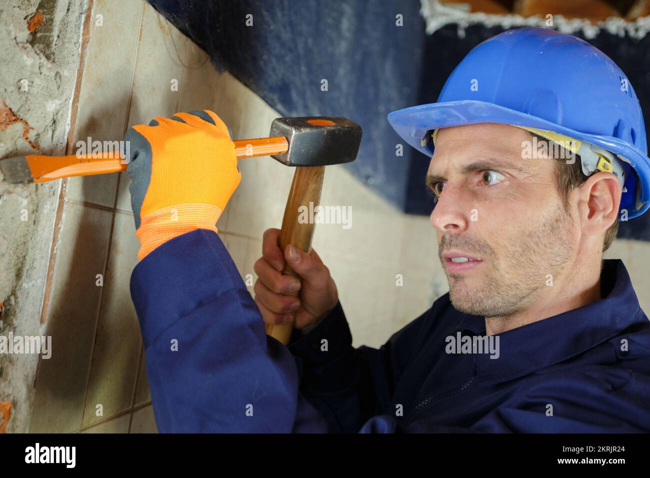 Hammer workman employee hi-res stock photography and images - Alamy