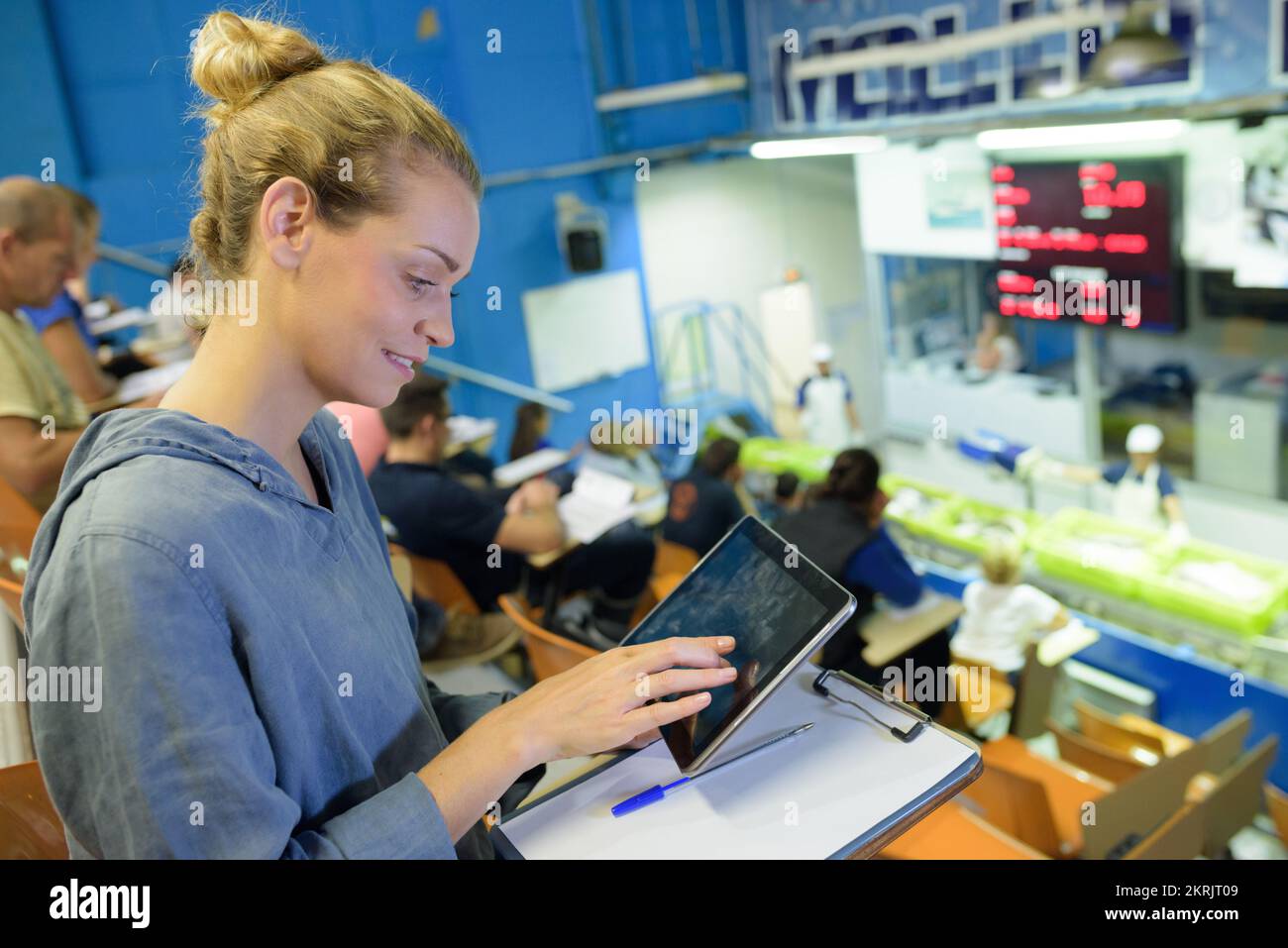 quality control worker in processing plant Stock Photo - Alamy