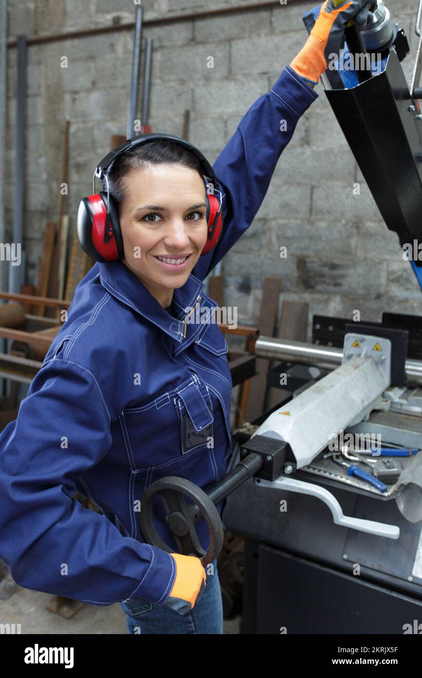 beautiful woman working engineering in industry Stock Photo - Alamy
