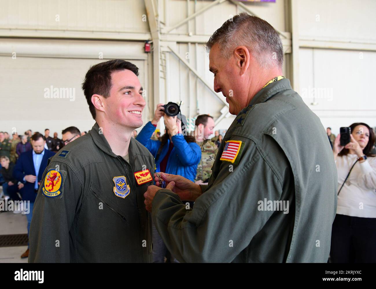 U.S. Air Force 1st Lt. Jon-Michael Hollarn, 16th Airlift Squadron C-17 ...