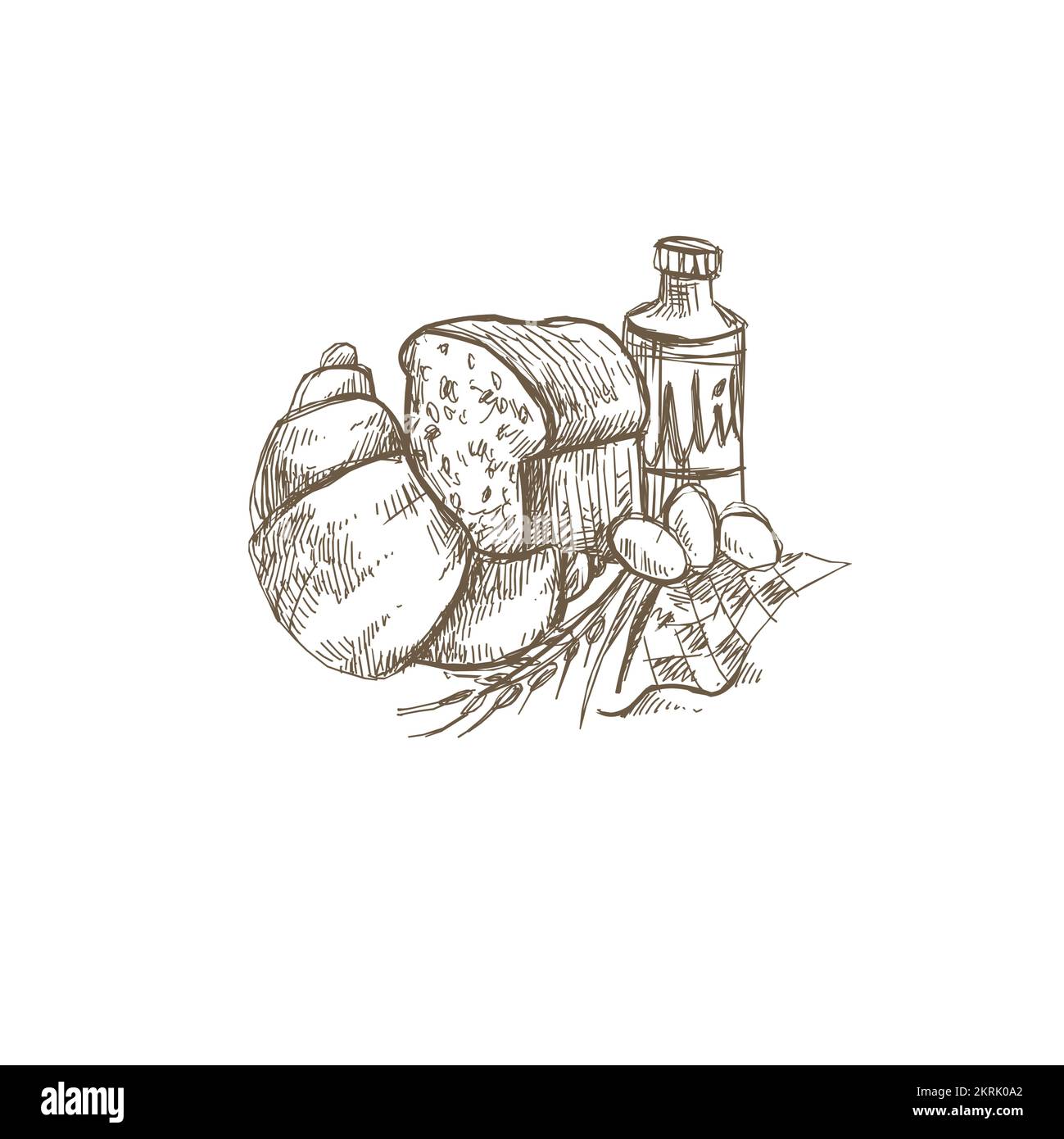 Vanilla cream croissant Stock Vector Images - Alamy