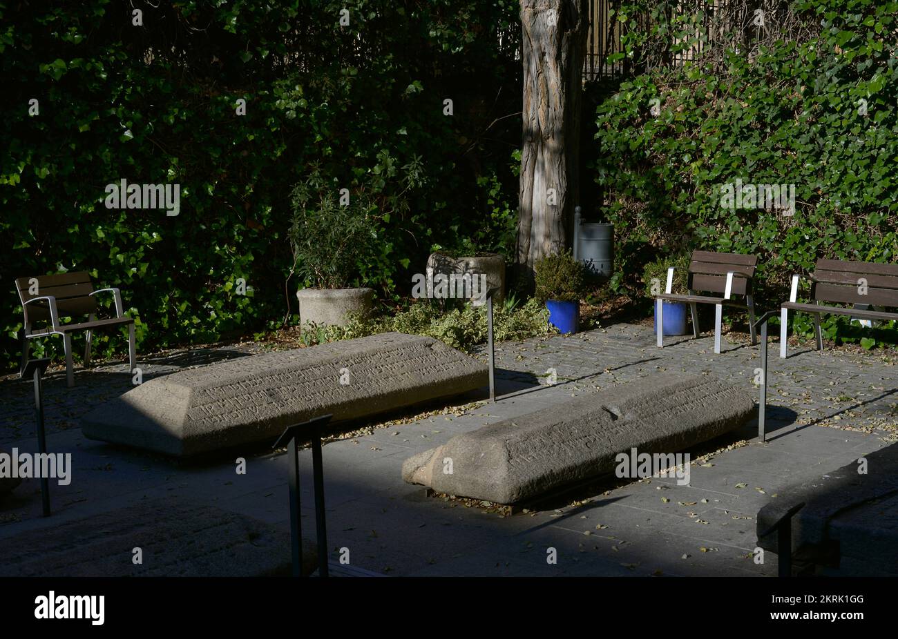 Sepulchral tombstones from Spanish territory. Located in the Garden of ...