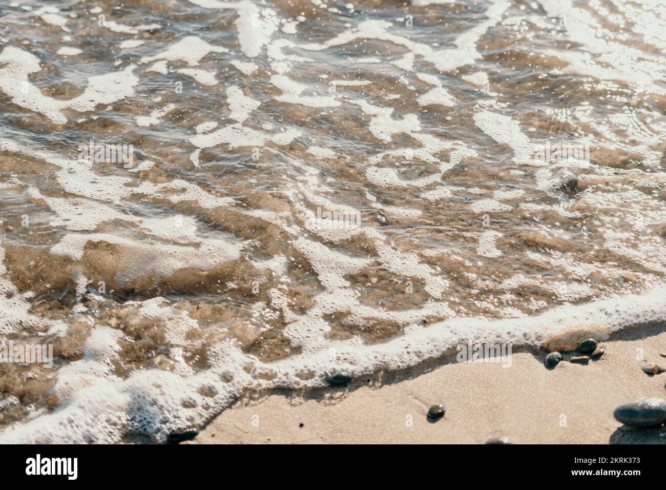 Abstract sea summer ocean sunset nature background. Small waves on ...