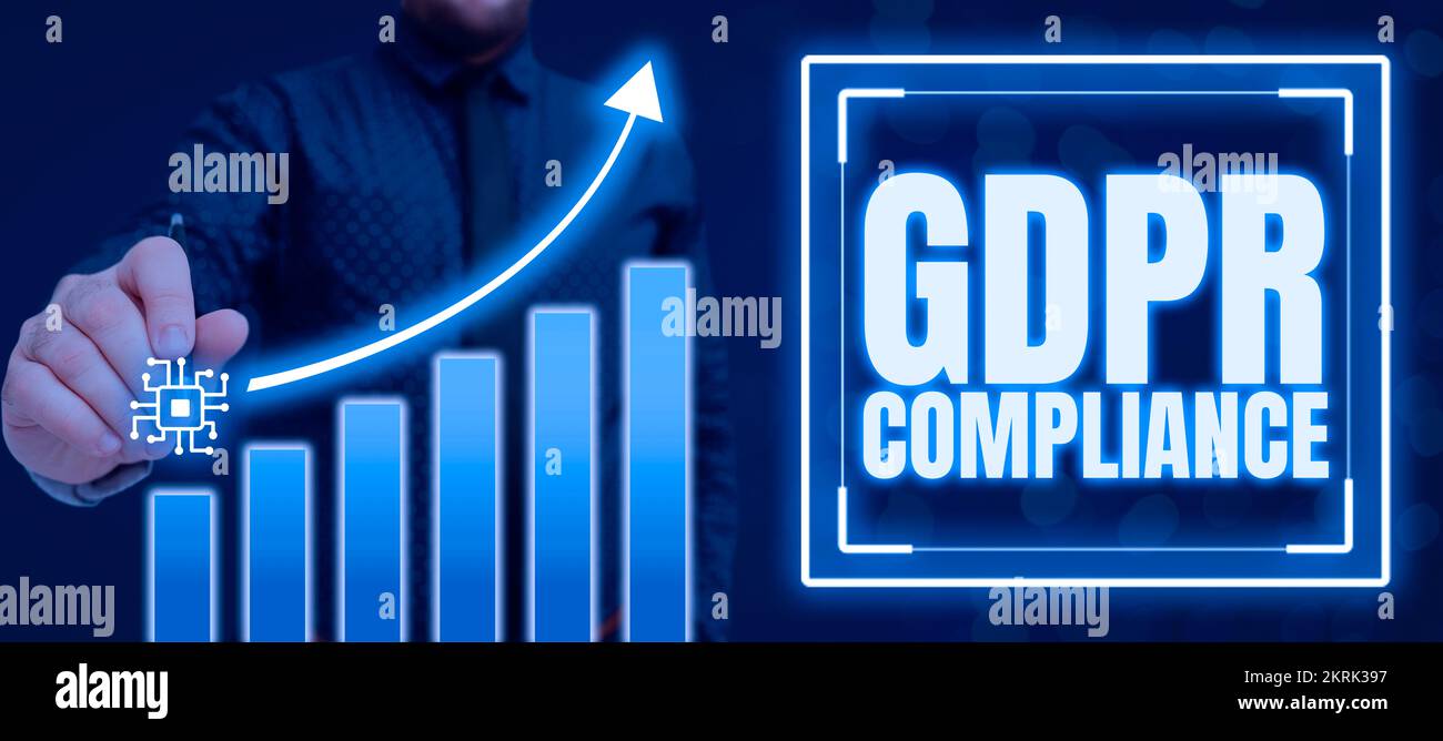 Hand writing sign GDPR Compliance, Business overview protection and ...