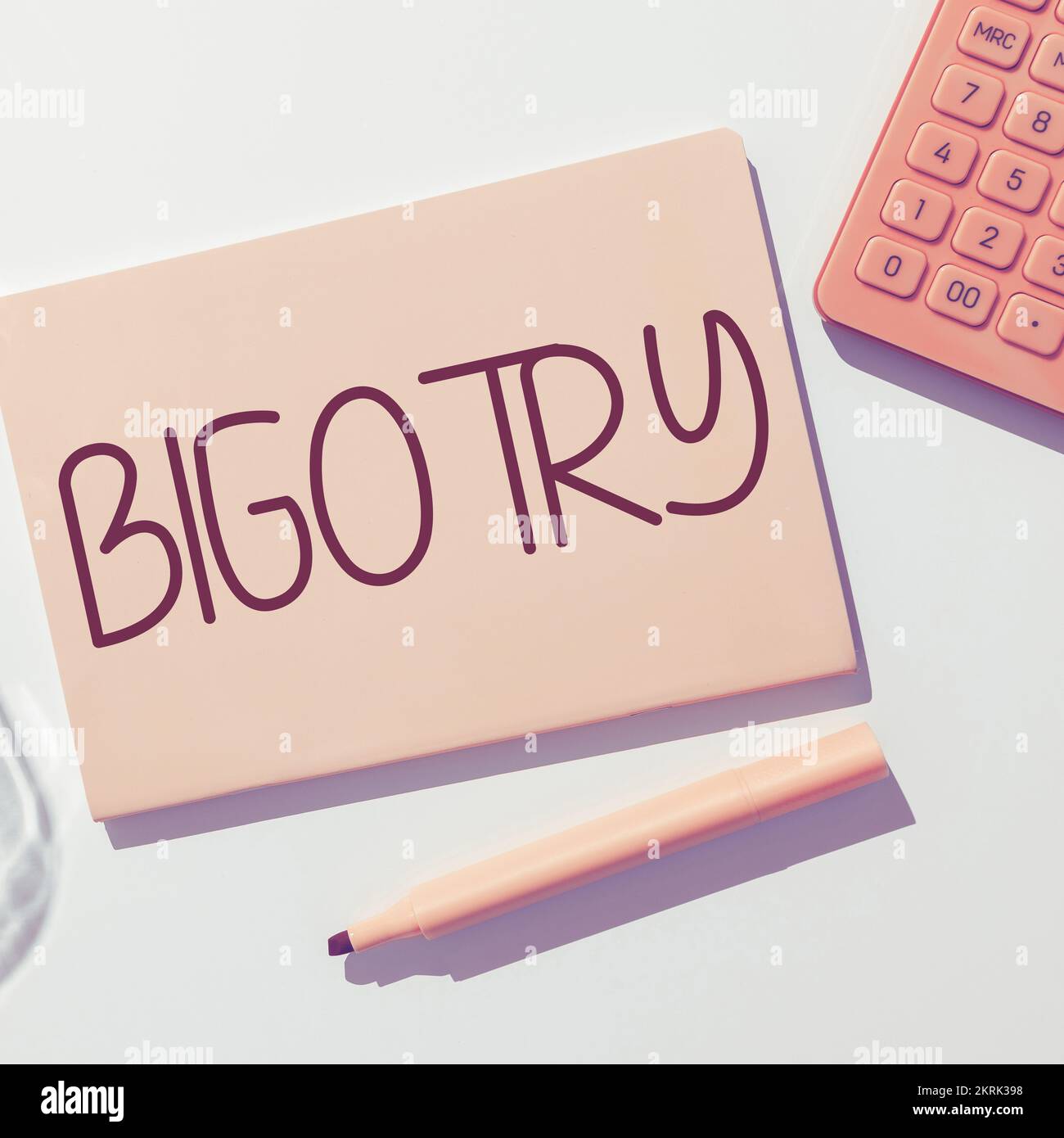 Text sign showing Bigotry, Business concept obstinate or intolerant ...