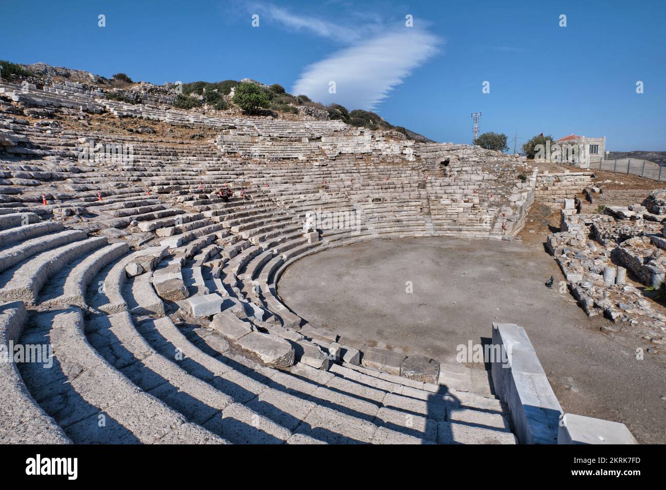 Datça, Muğla, Turkey, Sep. 2021: Theatre of Knidos. Archaeological site ...