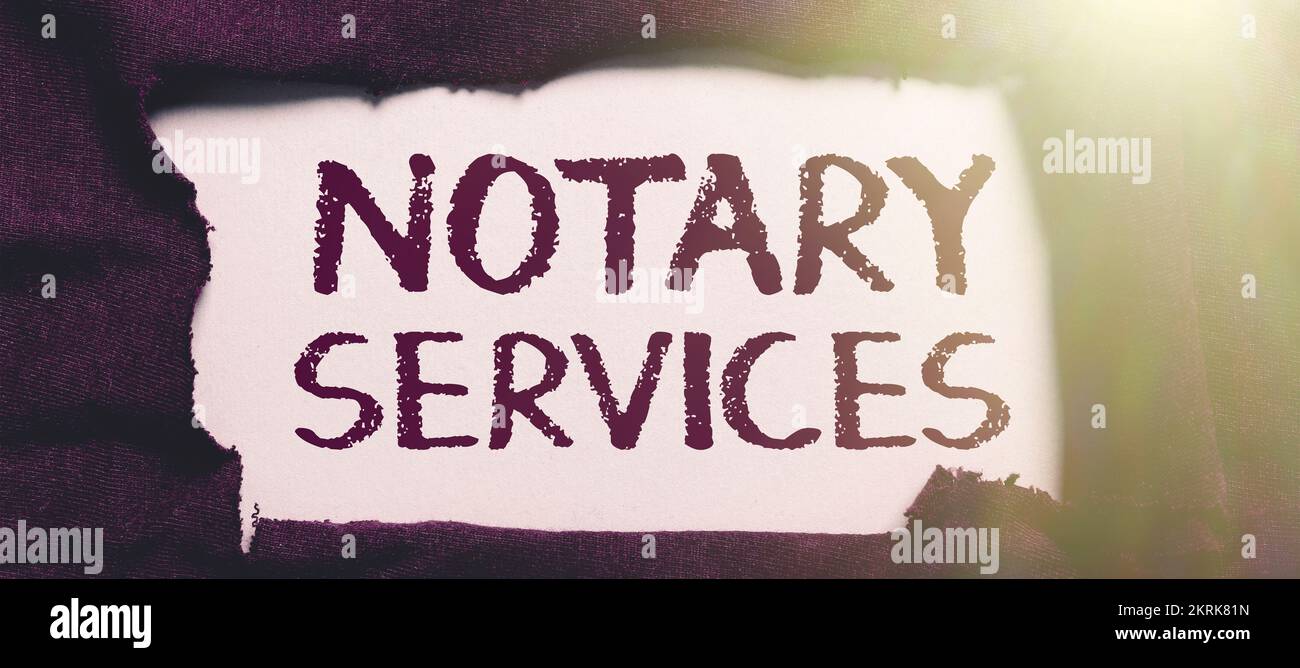 Conceptual display Notary Services, Business concept services rendered ...
