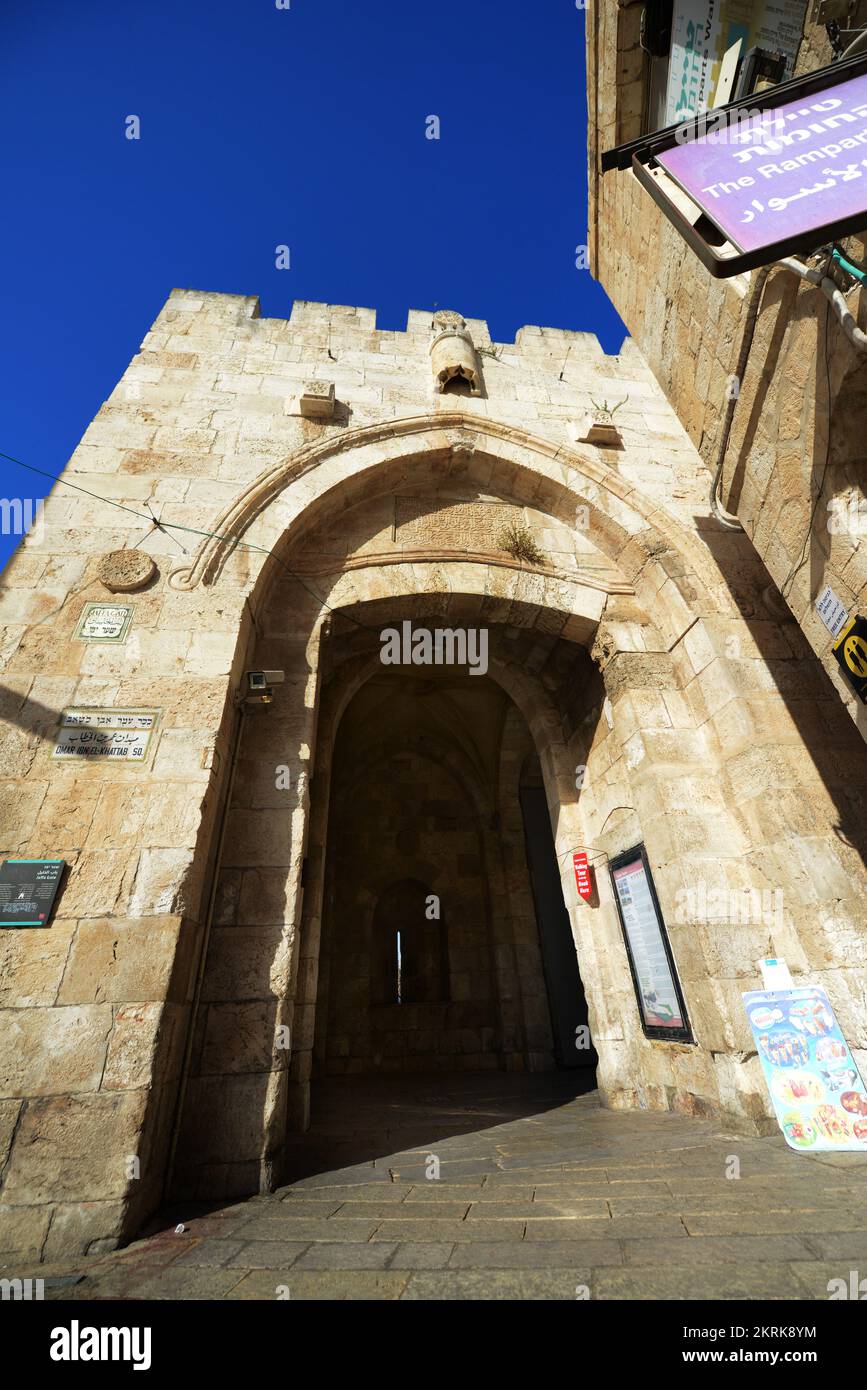 Jaffa gate is one of the seven gates of the old city of Jerusalem Stock ...