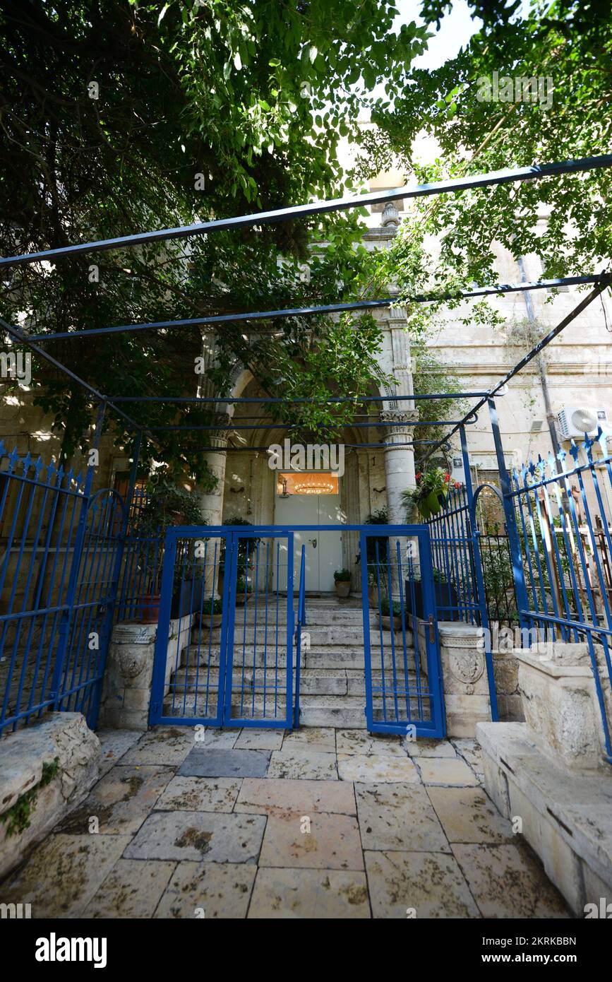 Beautiful old buildings in the Christian quarter in the old city of ...