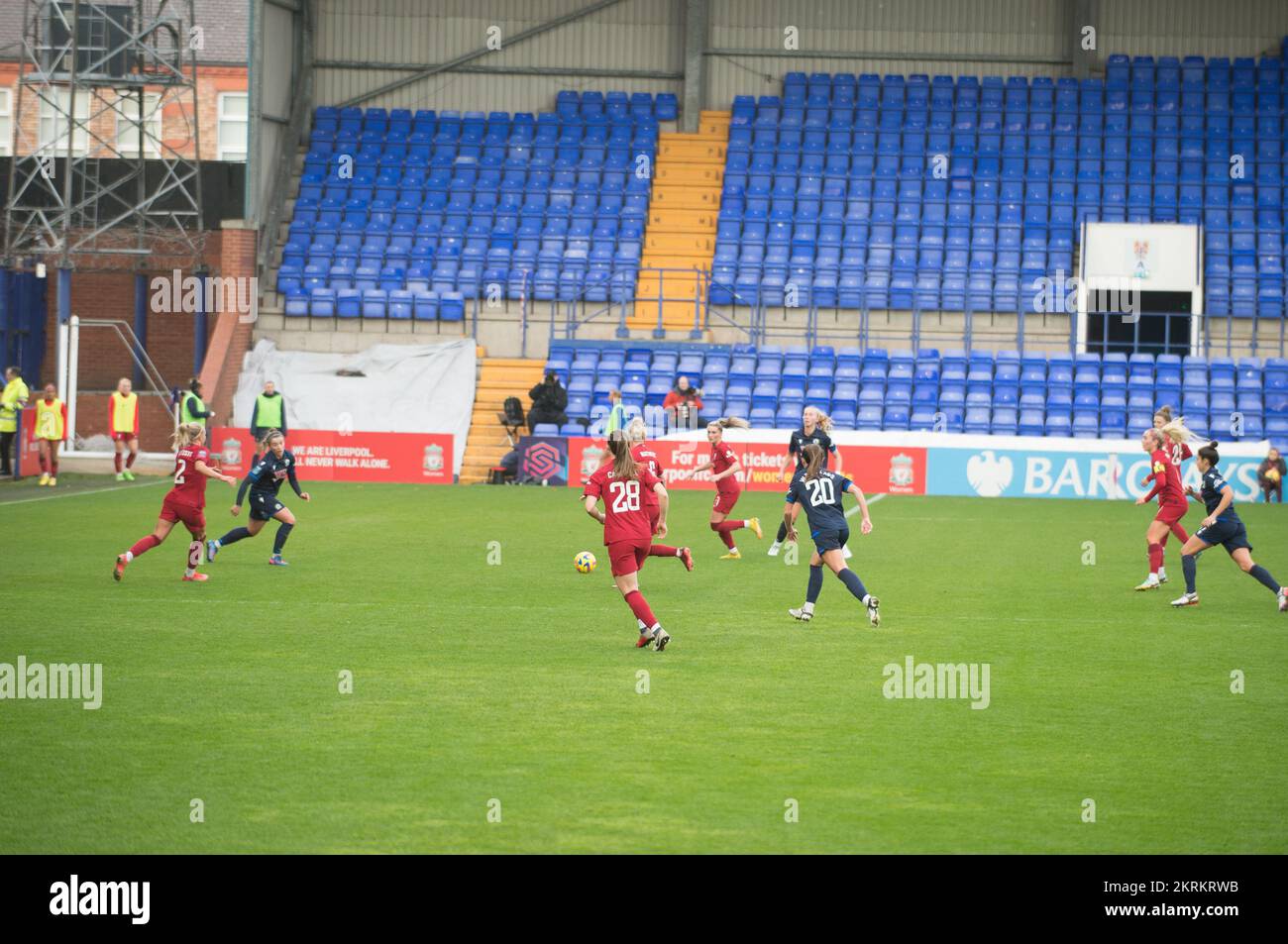 November 27, 2022: WSL Liverpool v Blackburn Rovers at Prenton Park ...