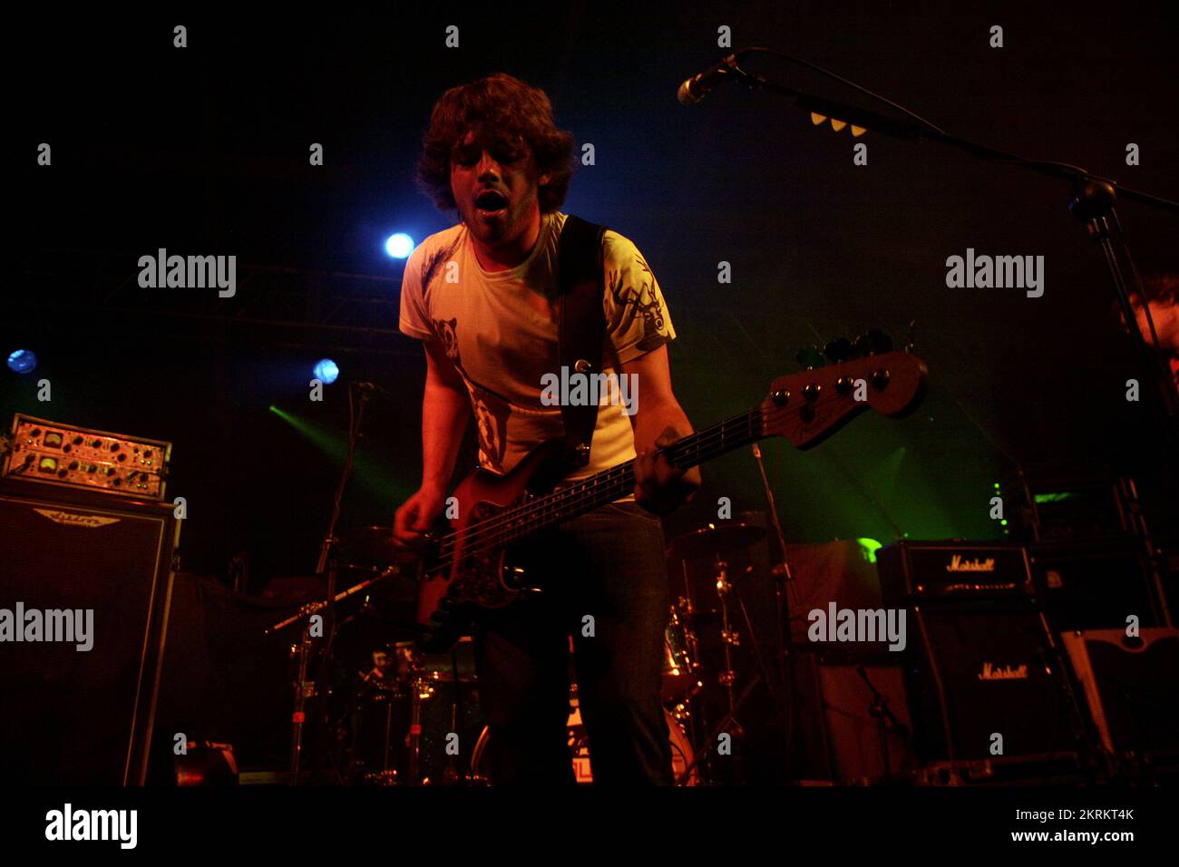 Robin Hawkins, lead singer and bass player with THE AUTOMATIC at ...