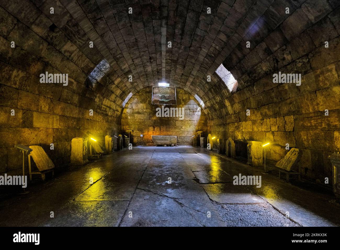Kutahya, Turkey, May 2021: Vault basement under Zeus temple in Aizanoi ...