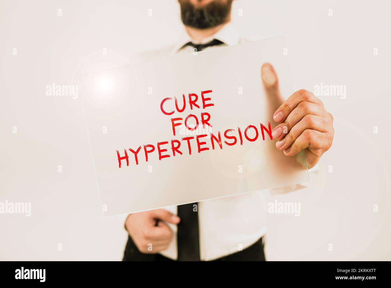 Text sign showing Cure For Hypertension, Business overview Getting ...