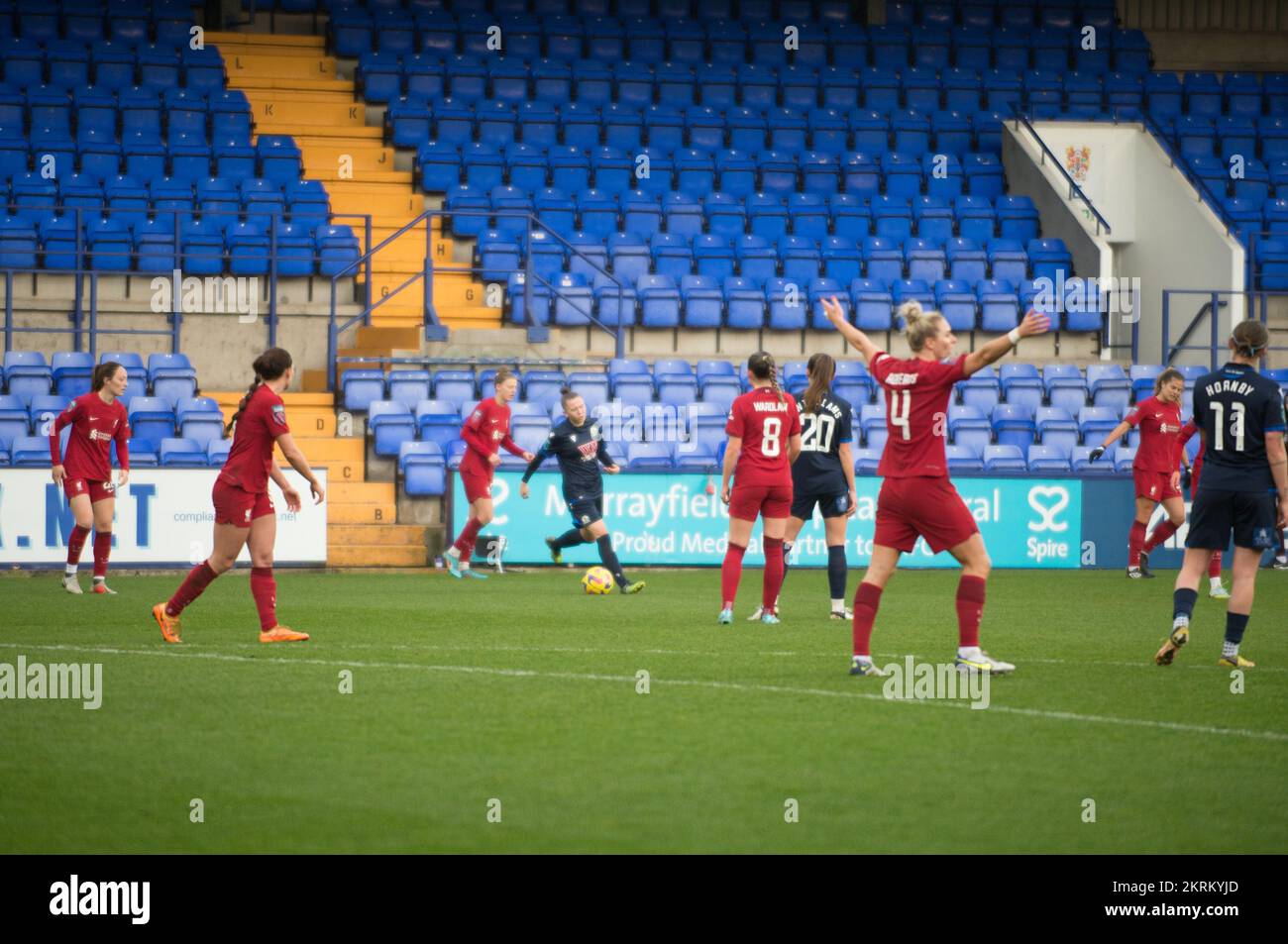 November 27, 2022: WSL Liverpool v Blackburn Rovers at Prenton Park ...