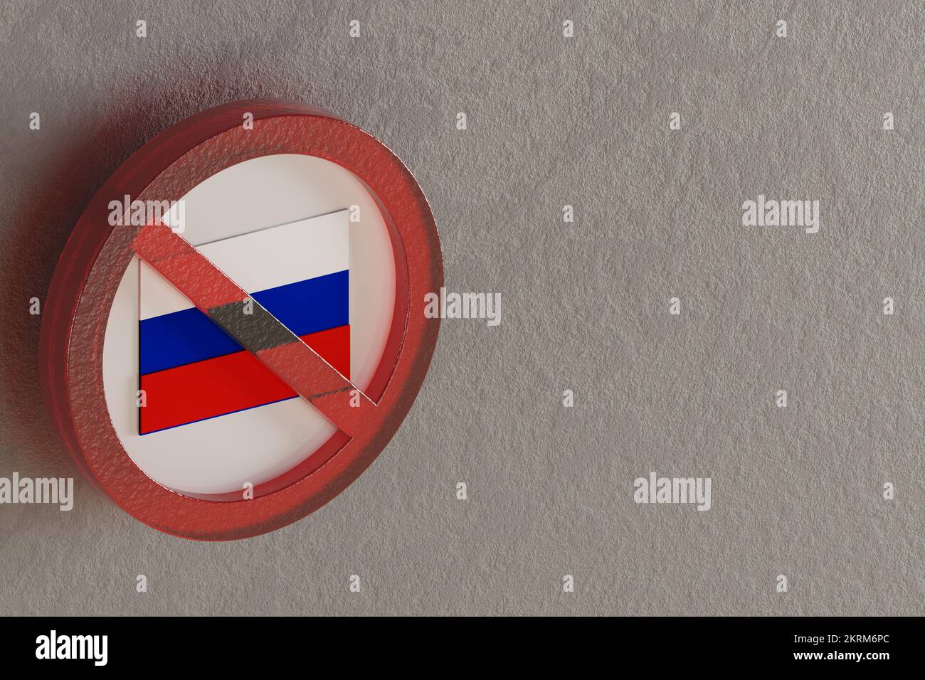 Beautiful abstract illustration Flag Russia Forbidden, prohibiting sign ...