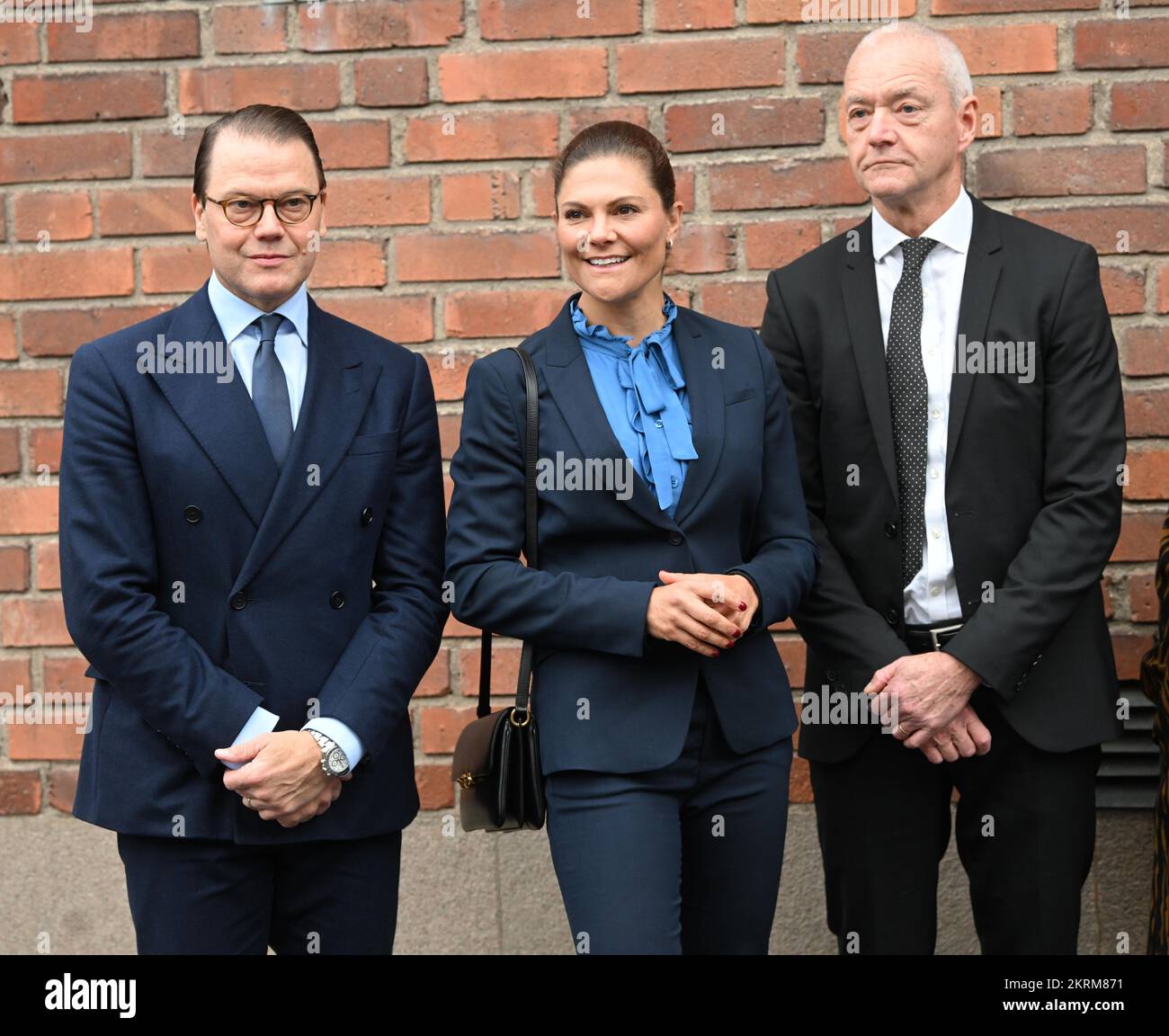 Crown Princess Victoria and Prince Daniel are greeted by Lars Werkstrom ...