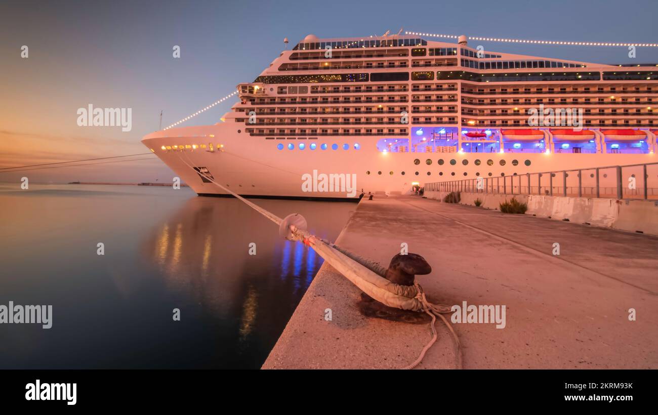 Cruise ship moored in the port of Bari, Italy Stock Photo - Alamy