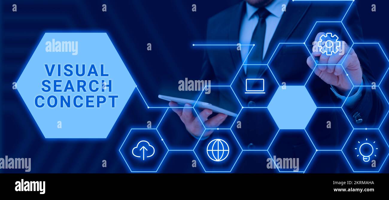 Text sign showing Visual Search Concept, Concept meaning perceptual ...