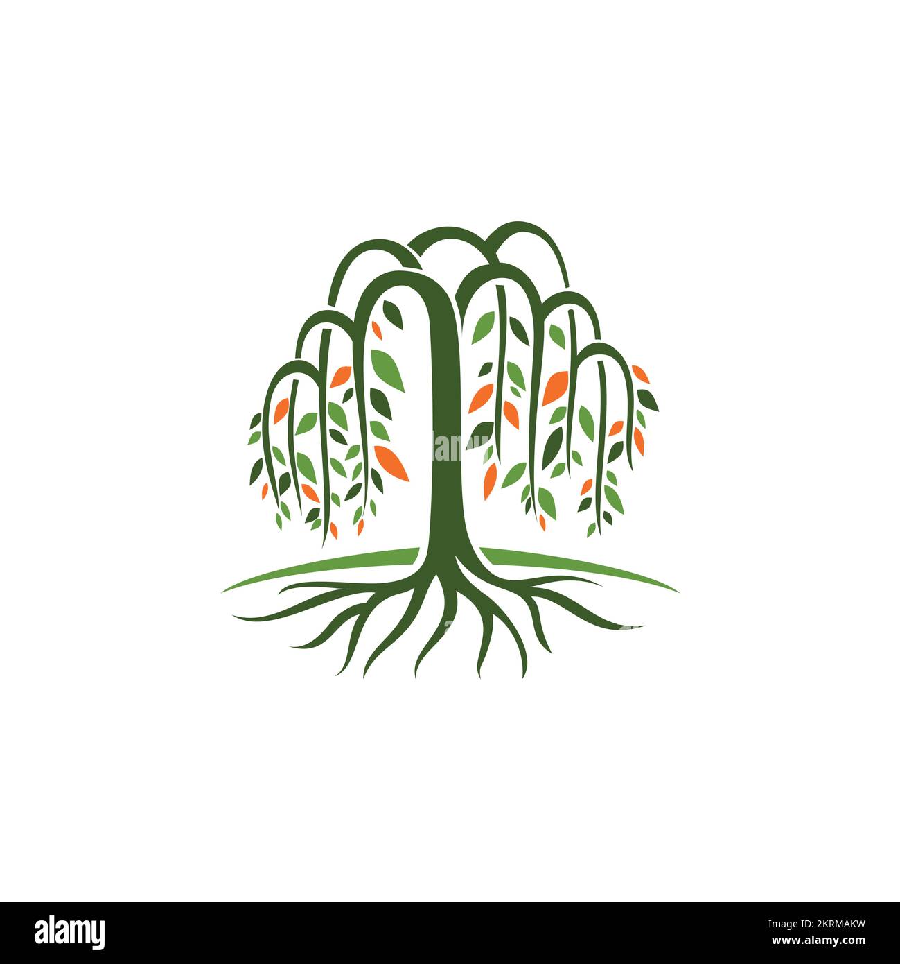 abstract tree logotype design with the leaves in sophisticated style ...
