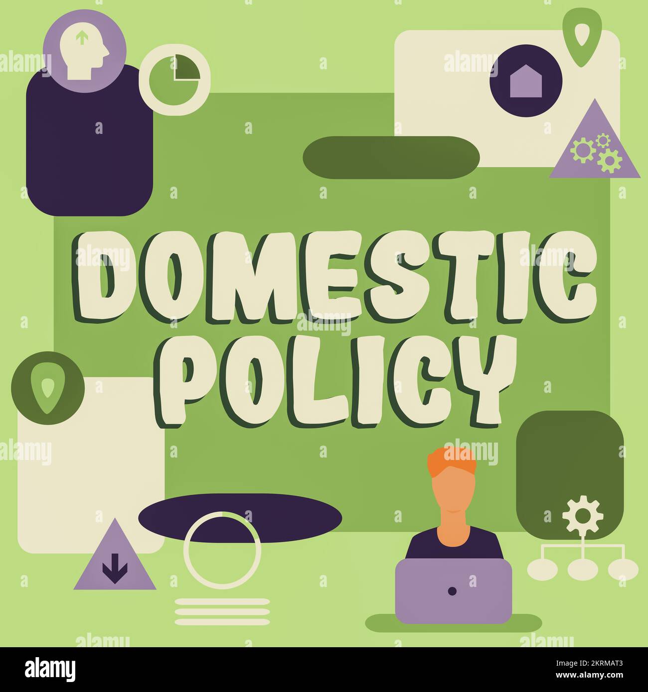 Hand writing sign Domestic Policy, Business idea Actions taken by a ...