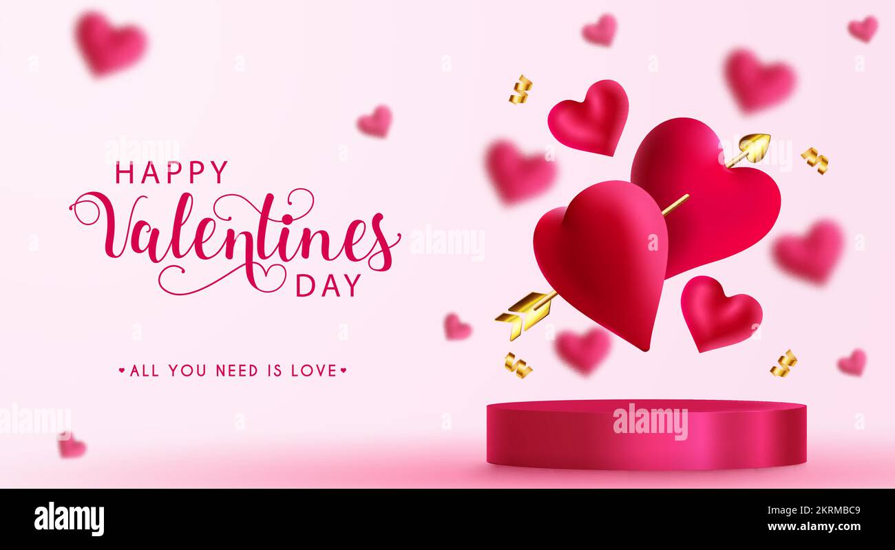 Happy valentine's day vector design. Valentine's day greeting text with ...