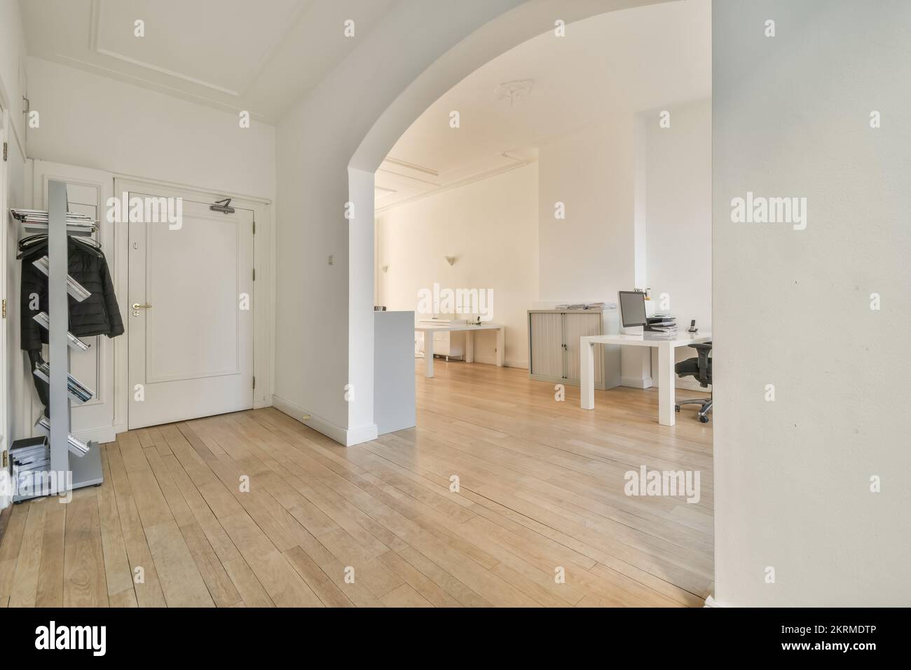 Interior of contemporary loft style office with comfortable chairs ...