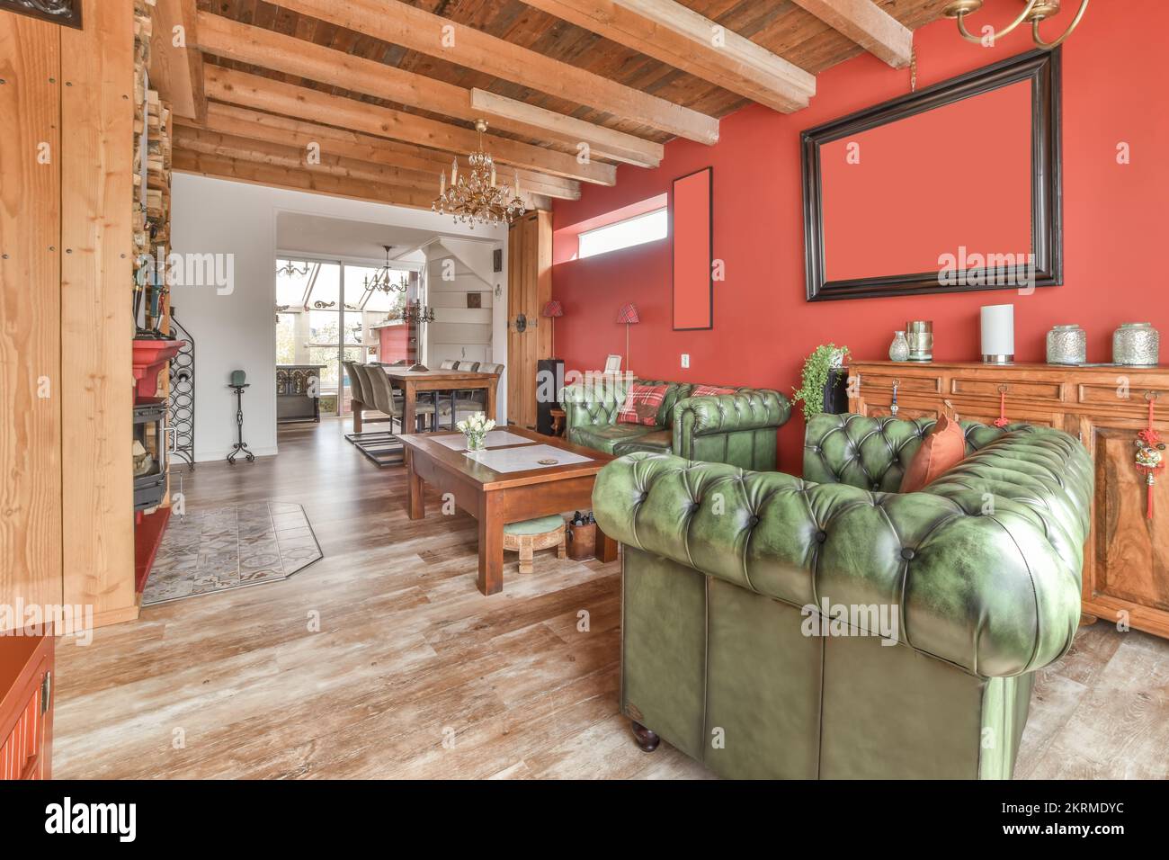 Interior of modern lounge with comfortable armchairs and green plants ...