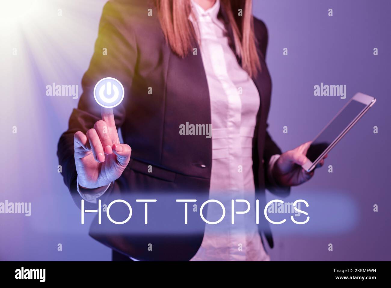 Text caption presenting Hot Topics, Internet Concept subject that a lot ...