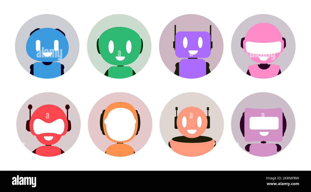 Robot character vector set design. Robots and mascot character ... Robot character vector set design. Robots and mascot character ...