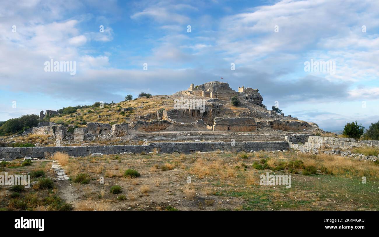 Tlos ruins and tombs, an ancient Lycian city near the town of ...