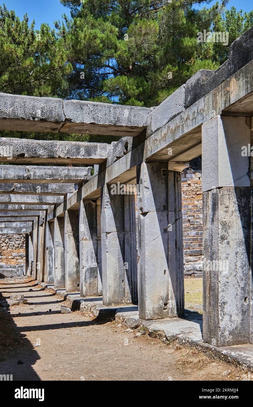 Priene, Söke, Aydın, Turkey, Sep. 2021: Ruins of the ancient city of ...