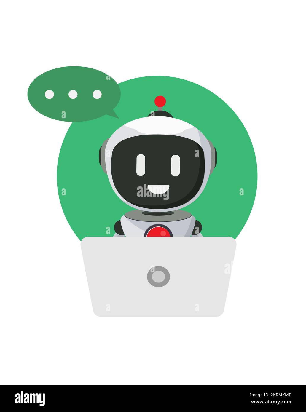 Robot Operator Character Vector Design Artificial Intelligence Chatbot