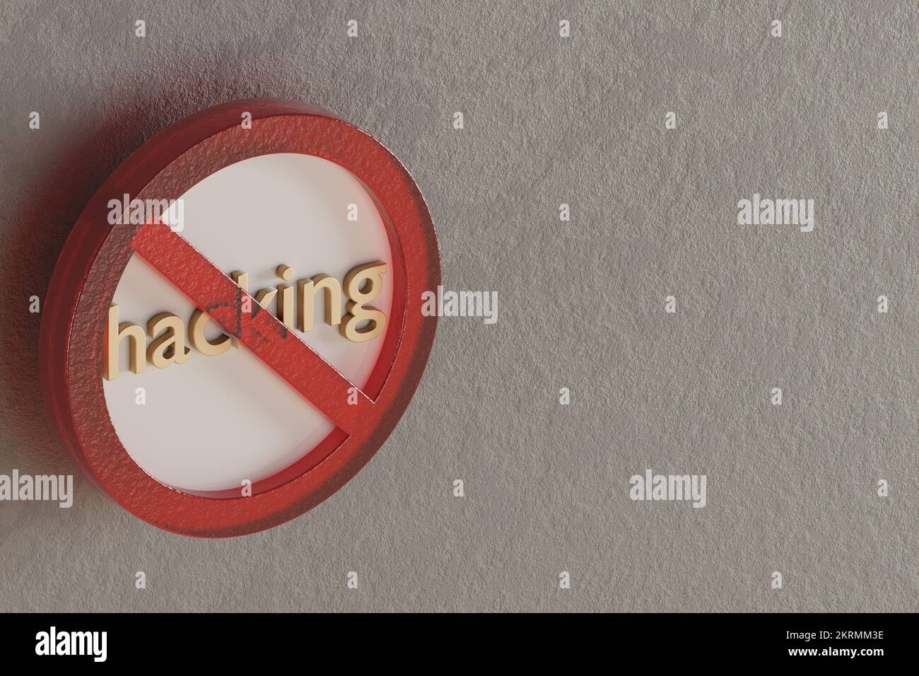 Beautiful abstract illustration hacking Forbidden, prohibiting sign ...