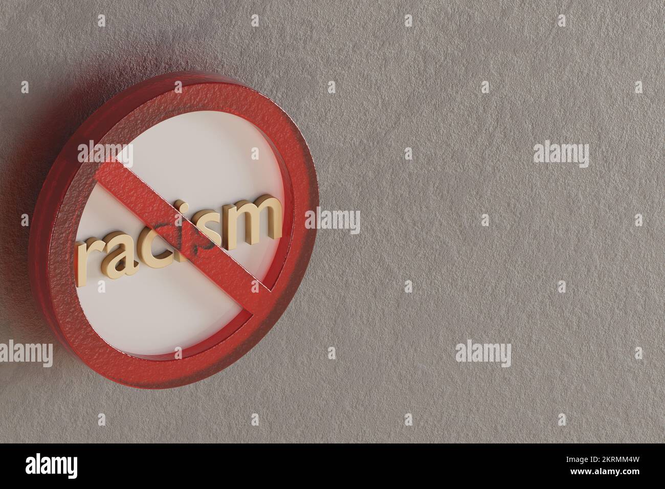 Beautiful abstract illustration Racism Forbidden, prohibiting sign ...