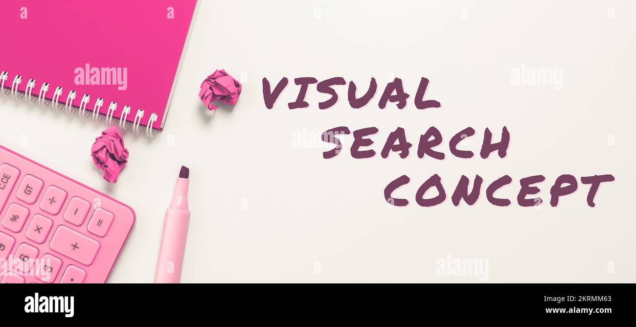 Hand writing sign Visual Search Concept, Business showcase perceptual ...