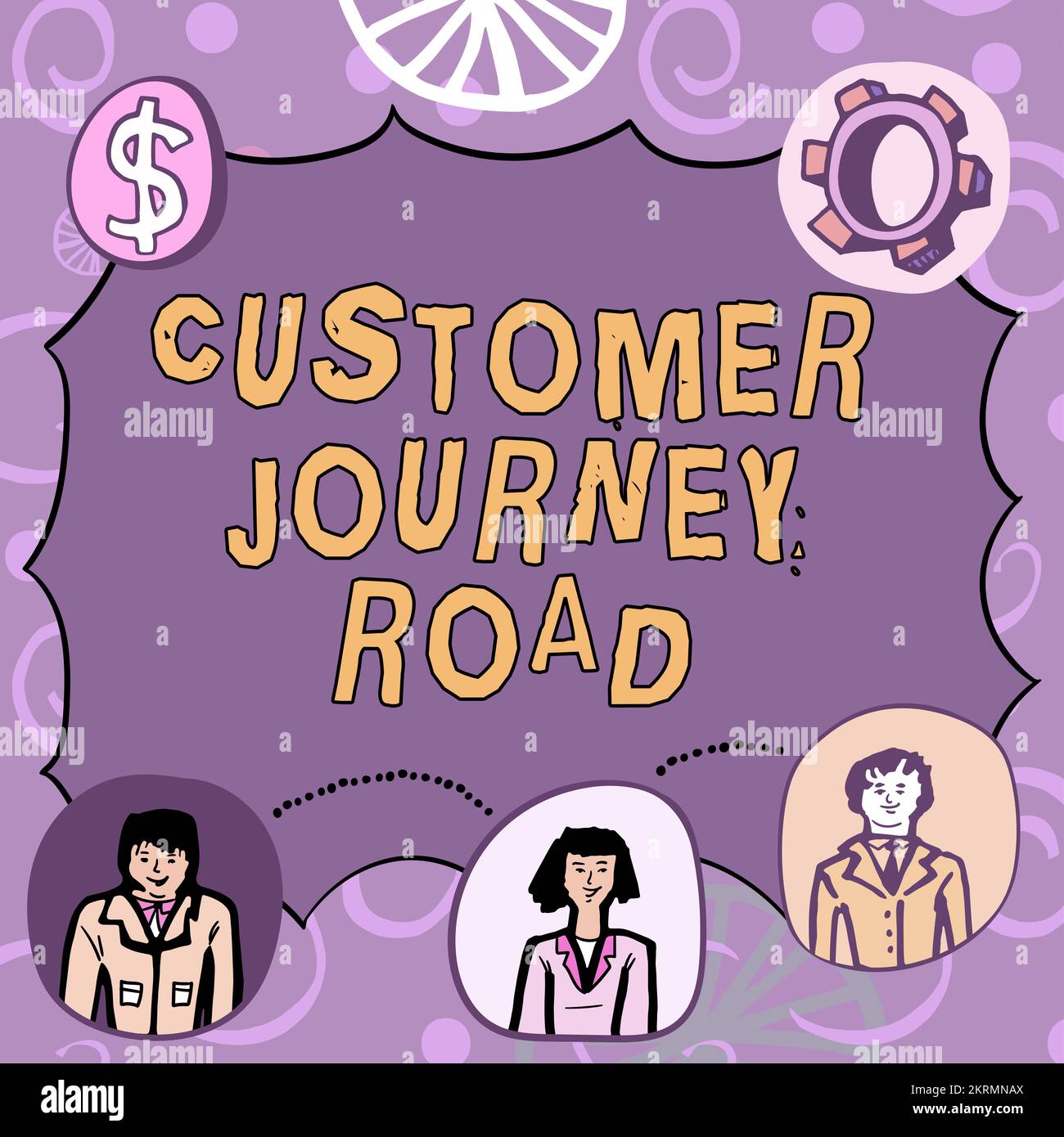 Hand writing sign Customer Journey Road, Business overview Customer experiences when interacting ...