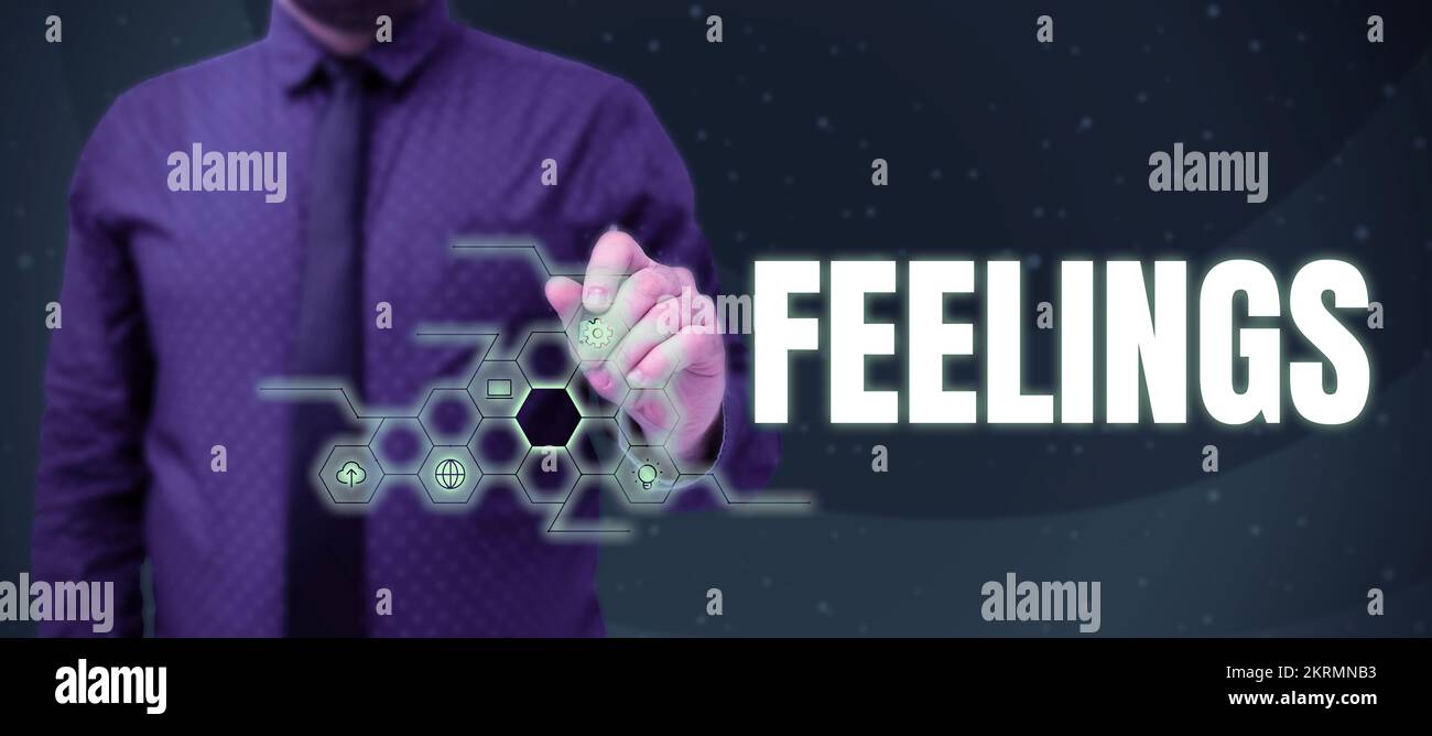 Sign displaying Feelings, Word for causing happy positive feelings ...