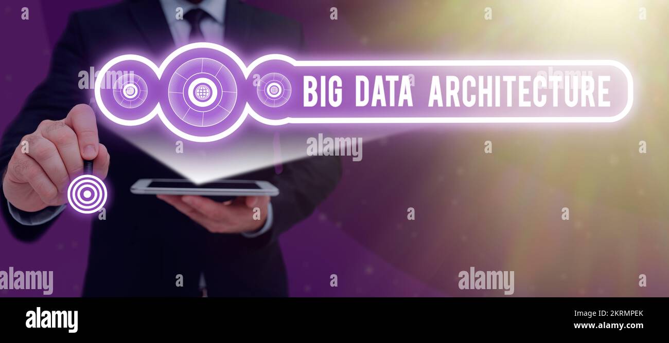 Text caption presenting Big Data Architecture, Conceptual photo ...