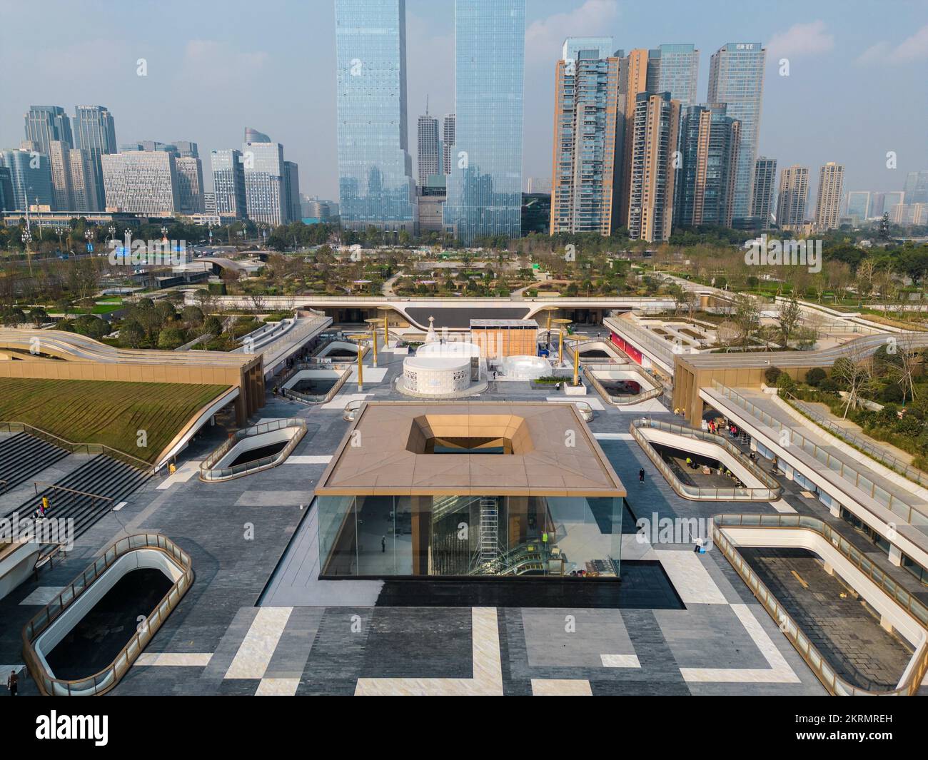 Aerial photo shows the Chengdu SKP in Chengdu City, southwest China's ...
