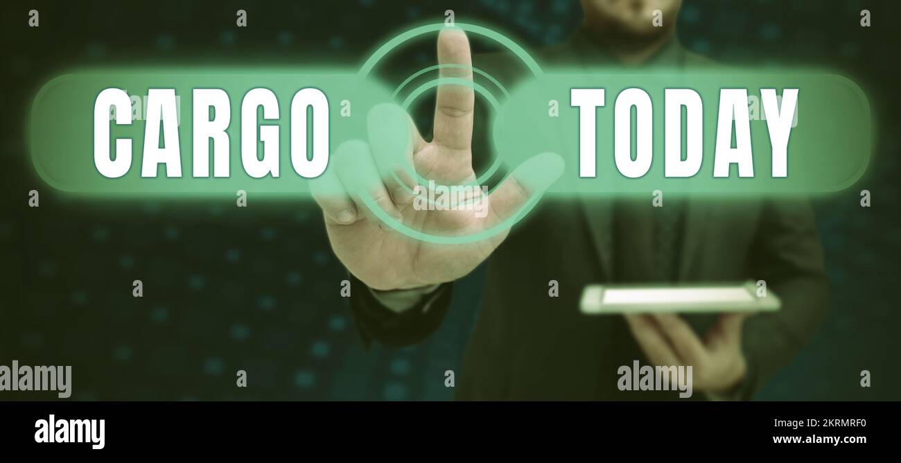 Text showing inspiration Cargo, Word Written on The goods Merchandise ...