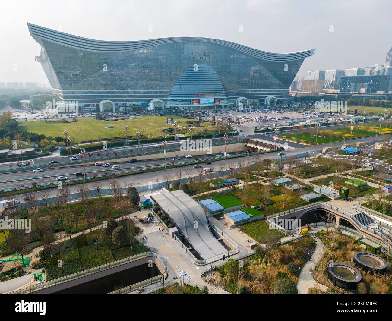 Aerial photo shows the Chengdu SKP in Chengdu City, southwest China's Sichuan Province, 27 ...