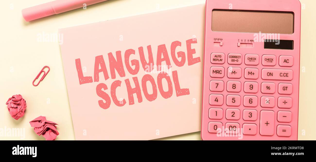 Handwriting text Language School, Business concept educational ... Handwriting text Language School, Business concept educational ...