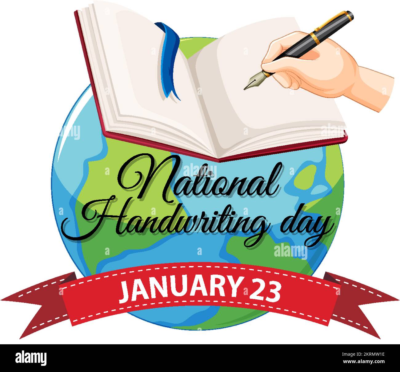 National Handwriting Day Logo Banner illustration Stock Vector Image ...
