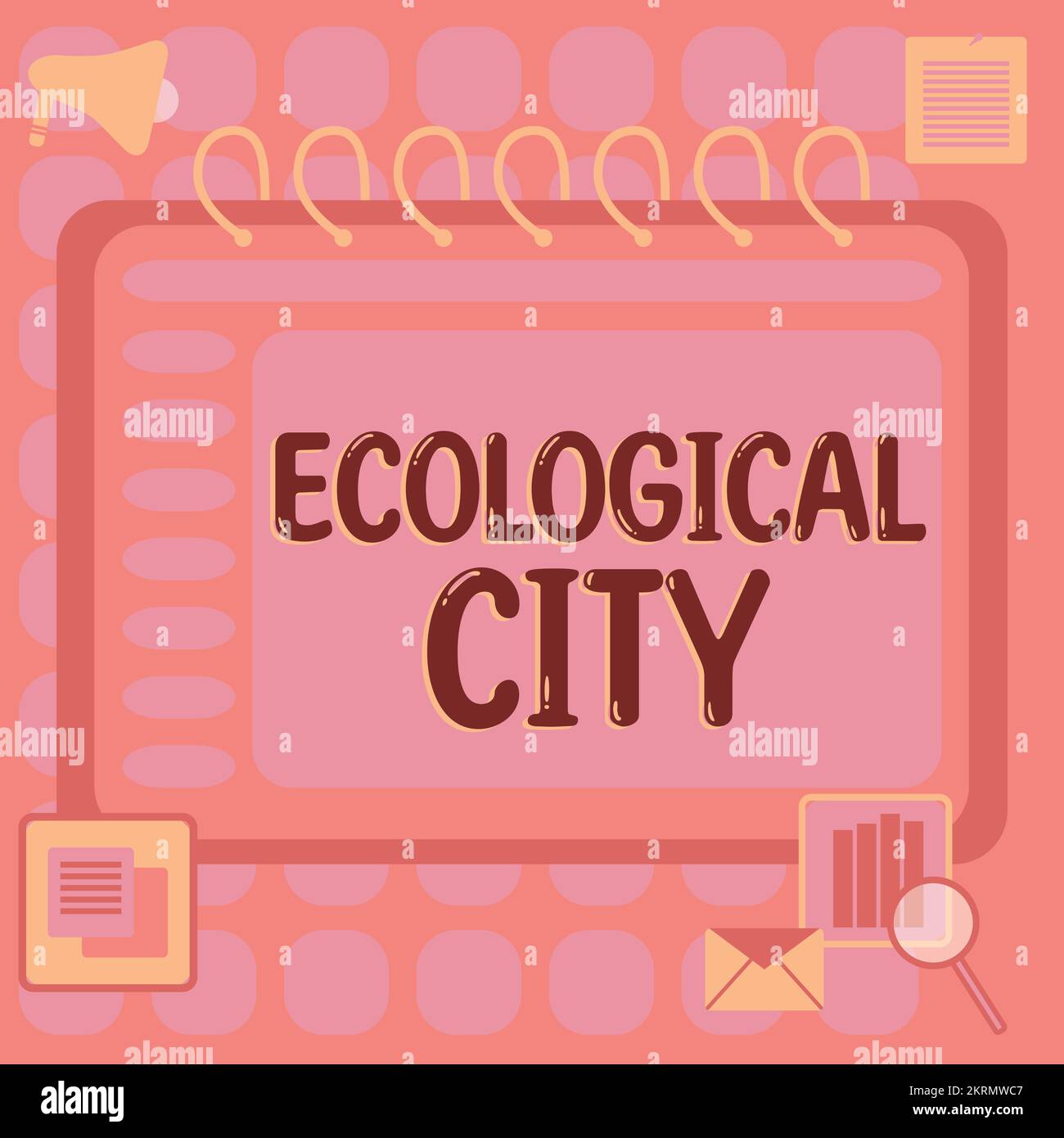 Hand writing sign Ecological City, Business concept human settlement ...