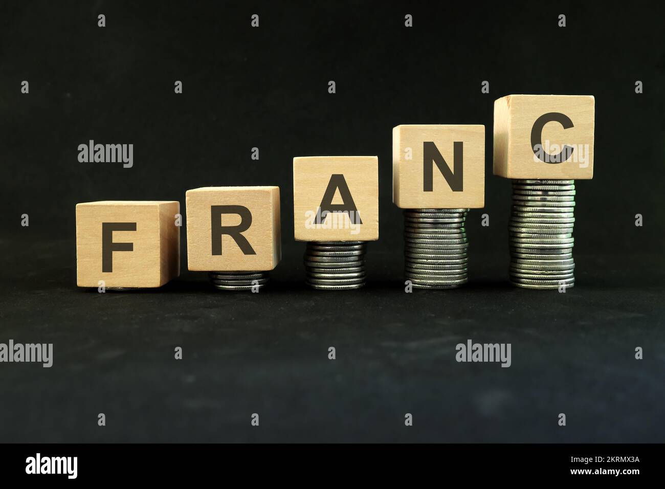 Swiss franc currency economic and financial growth and recovery concept ...