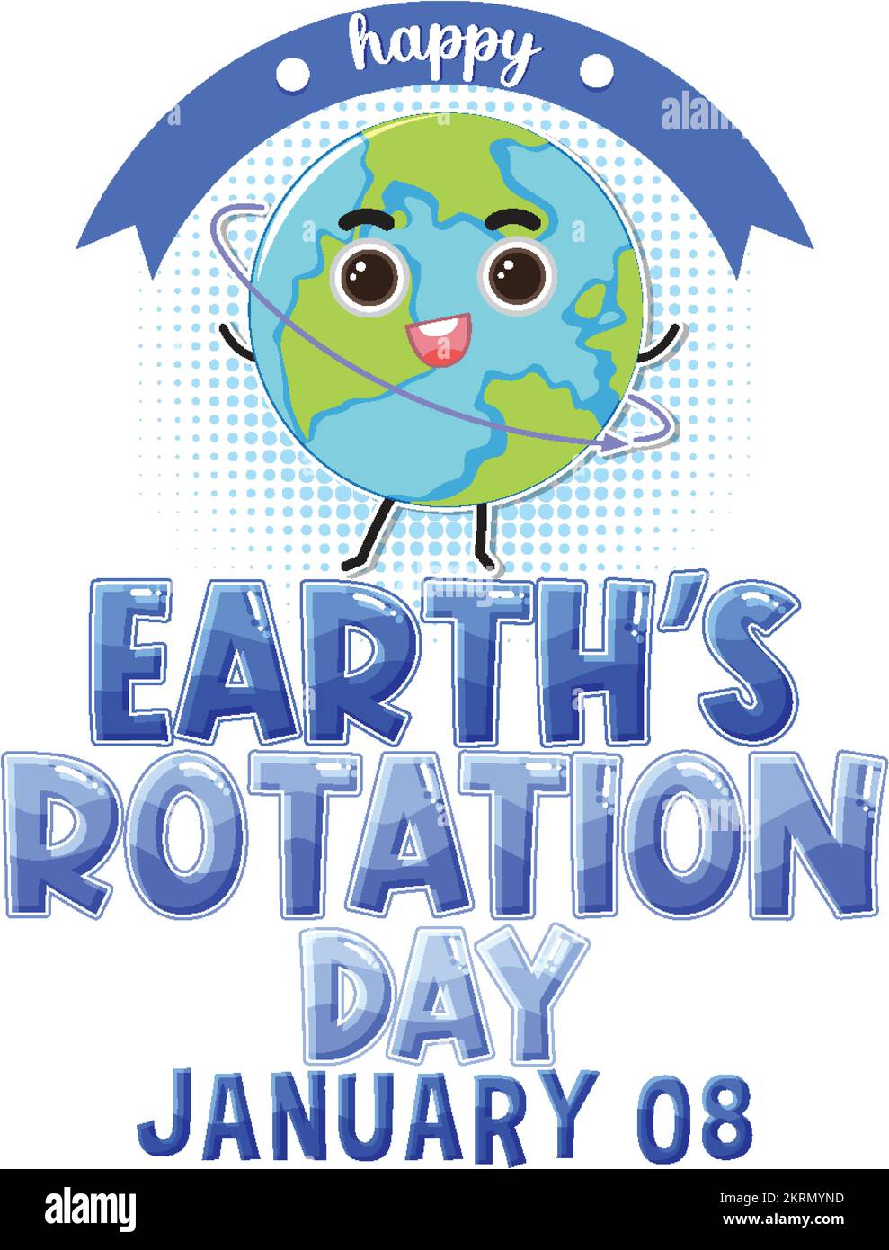 Happy earths rotation day banner design illustration Stock Vector Image ...