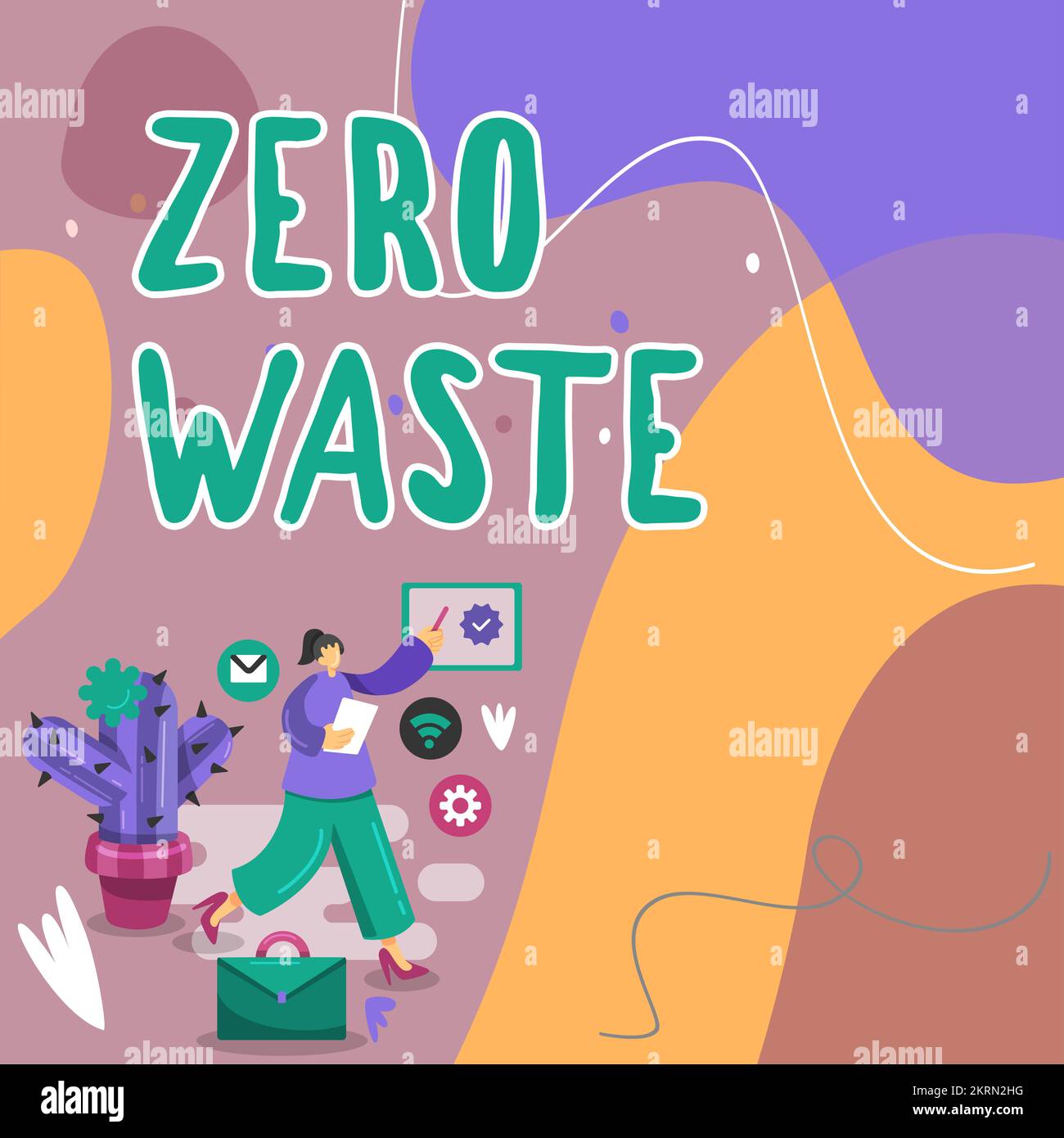 Text caption presenting Zero Waste, Concept meaning industrial ...