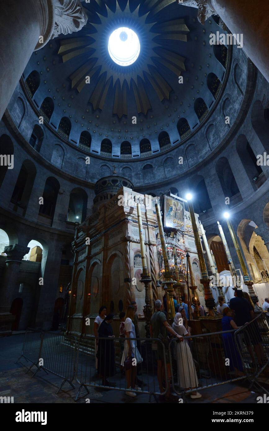 The Aedicule inside the church of the holy Sepulchre in Jerusalem Stock ...
