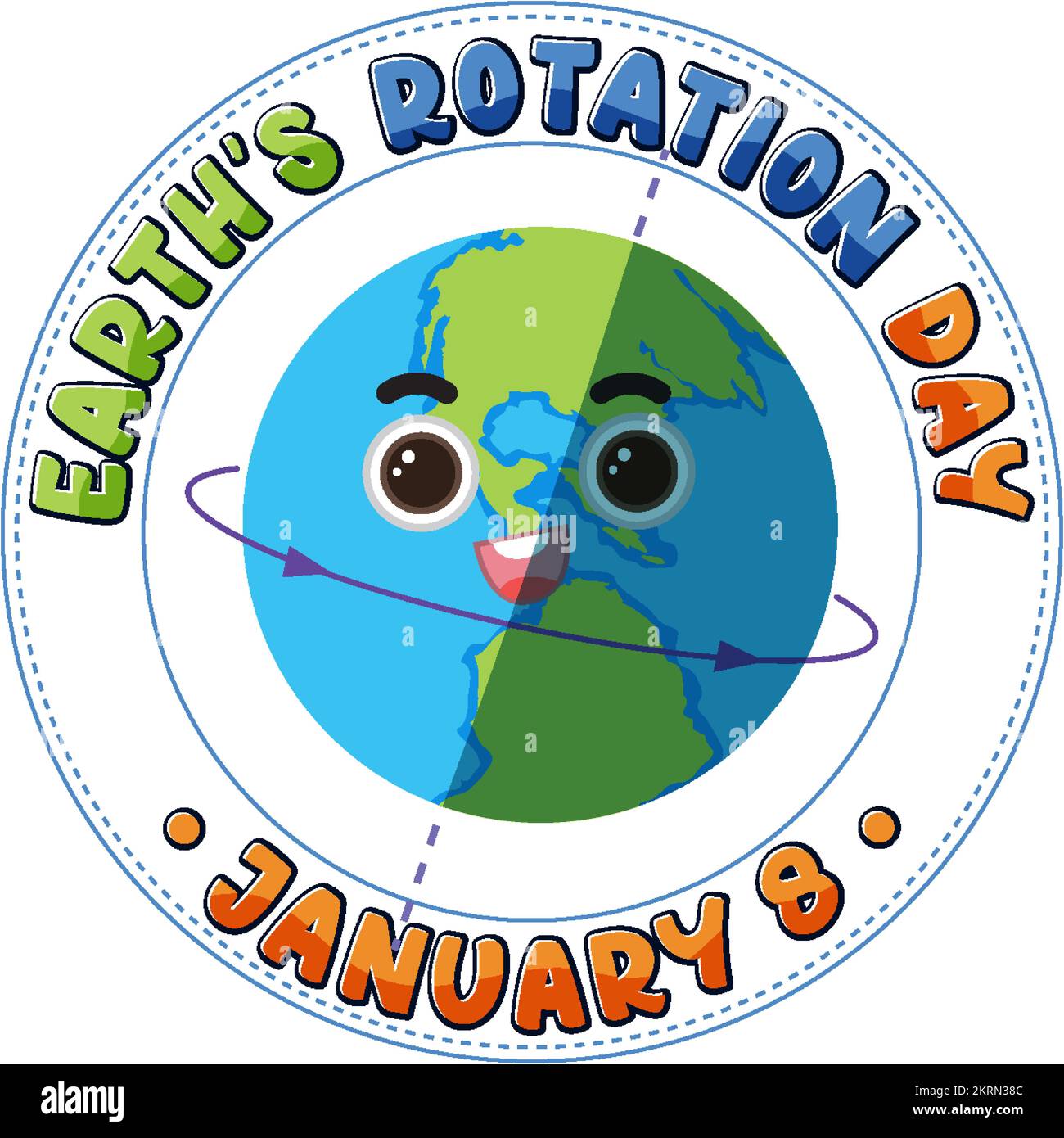 Earth Rotation Day Banner Design illustration Stock Vector Image & Art ...